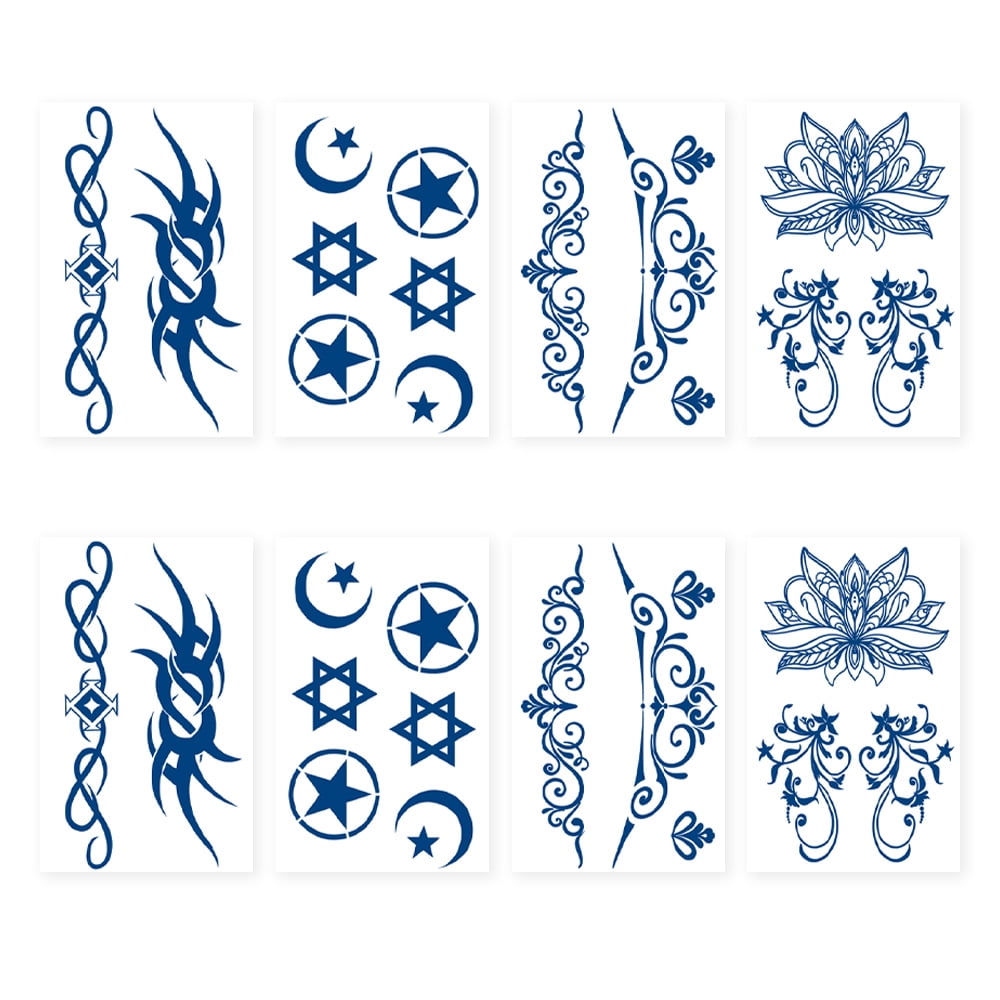 8-Sheet Temporary Tattoo Stickers, For Men Adults Fake Tattoo For Women ...