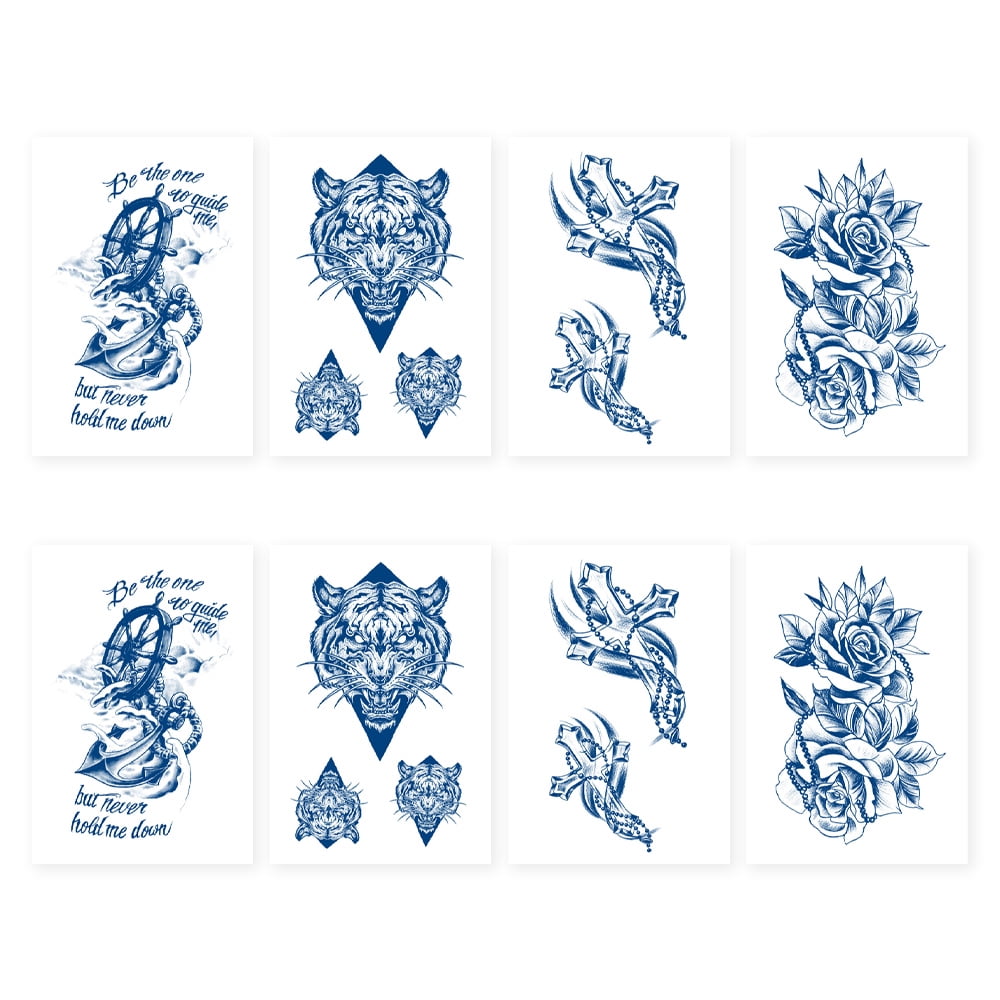 8 Sheet Temporary Tattoo Stickers, for Adult Kids Women Makeup Tattoos ...