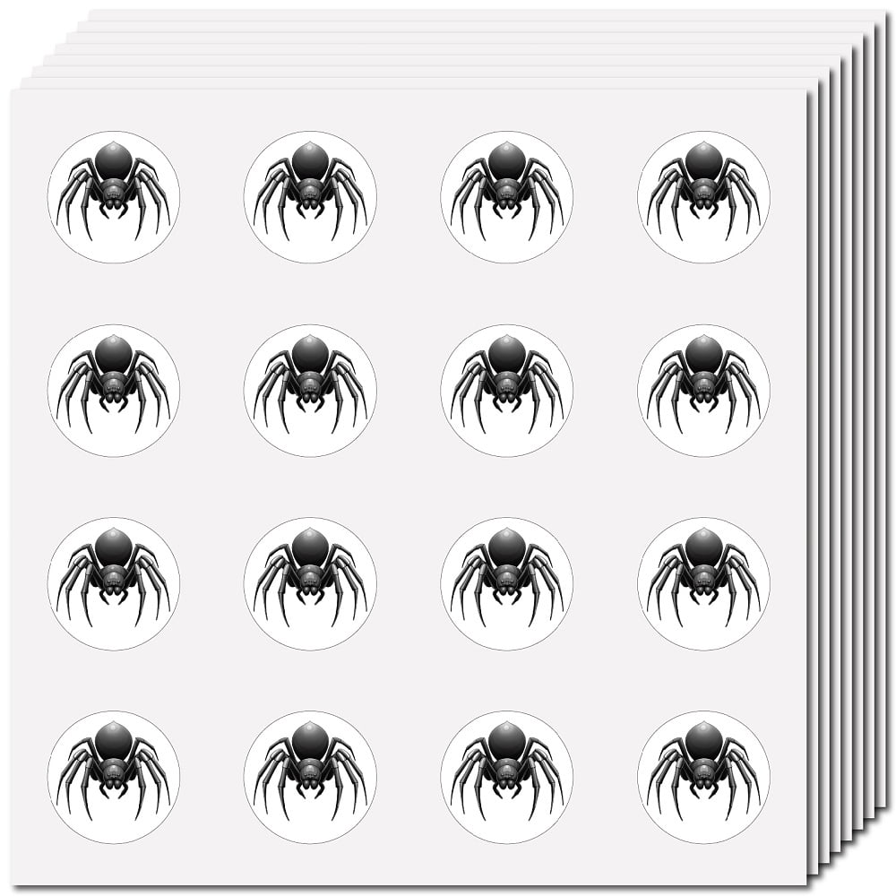 8 Sheets 128Pcs Small Spider Stickers Planner Sticker 1 Inch Round ...