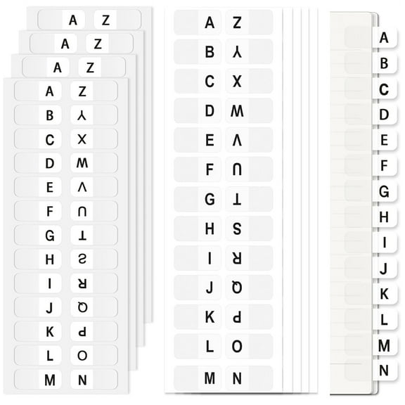 SHAANXIXIAN 520 Pcs Alphabetical Adhesive Tabs, A-Z Sticky Index Tabs ...