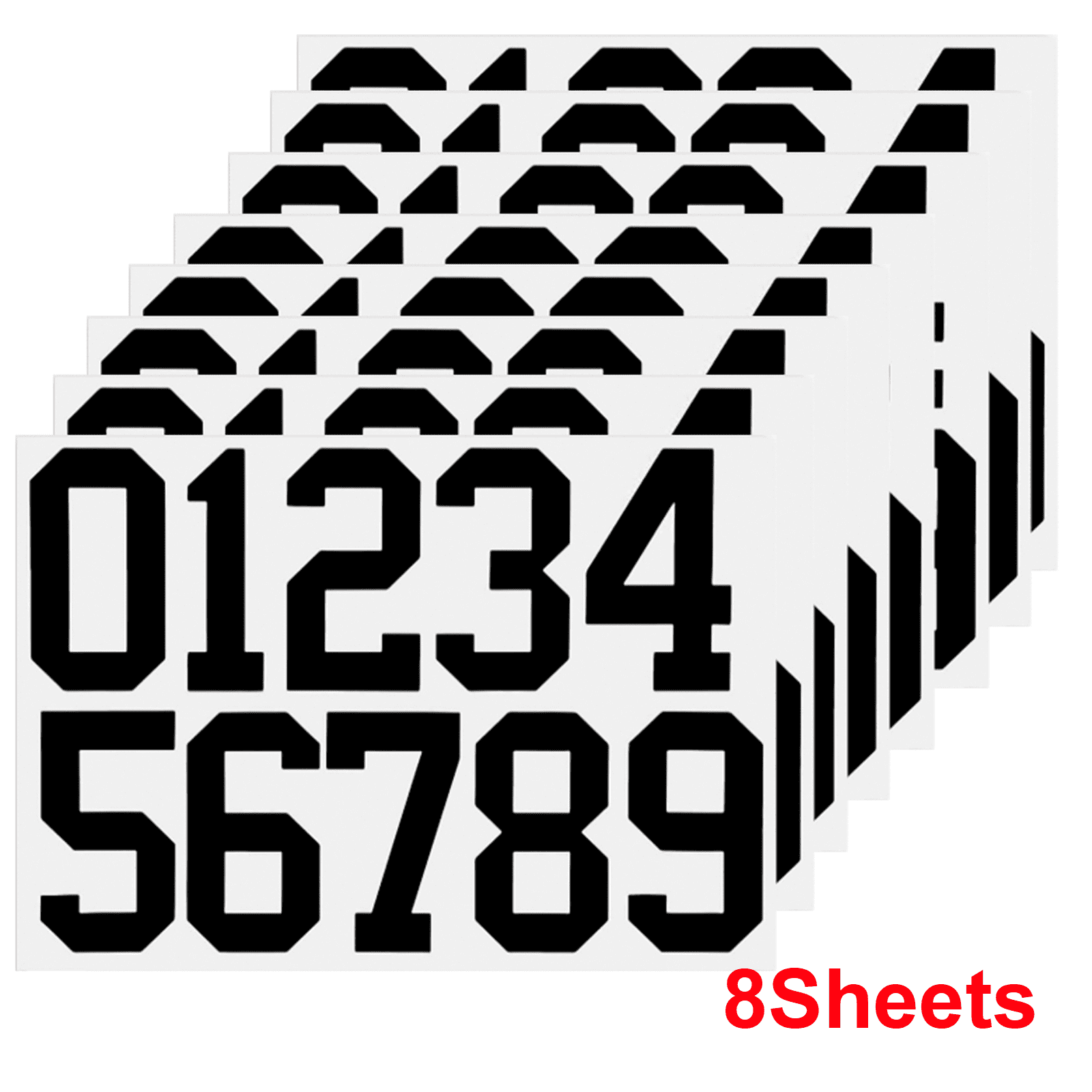 8 Sheets 4 Inch Mailbox Numbers Stickers Waterproof Vinyl Number ...