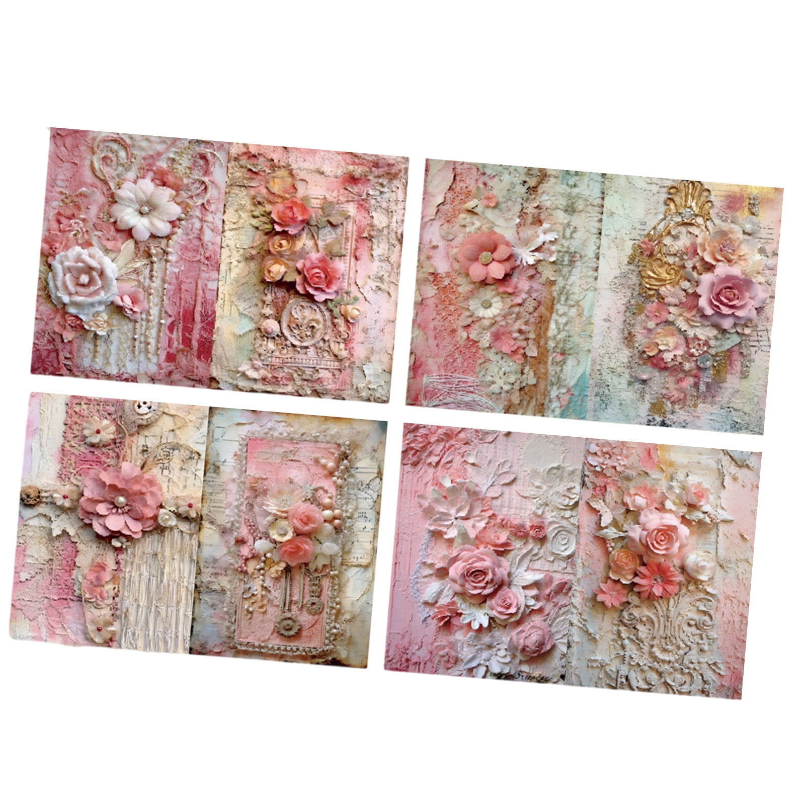 8 Sheets A 5 Scrapbooking Paper Craft Paper Background Paper Flowers ...