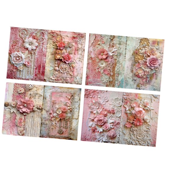 8 Sheets A 5 Stationery Paper Flowers Paper Scrapbook Paper Background ...