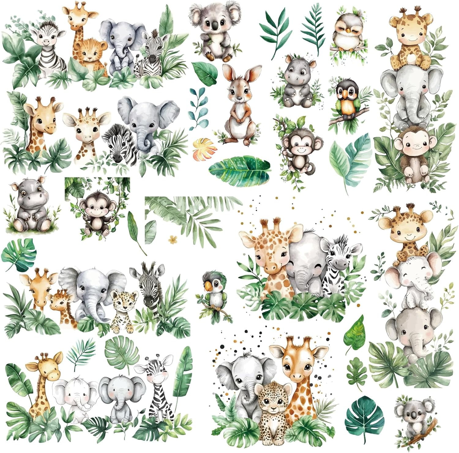 8 Sheets Animal Wall Stickers Turtleback Leaf Stickers Eleant Window ...