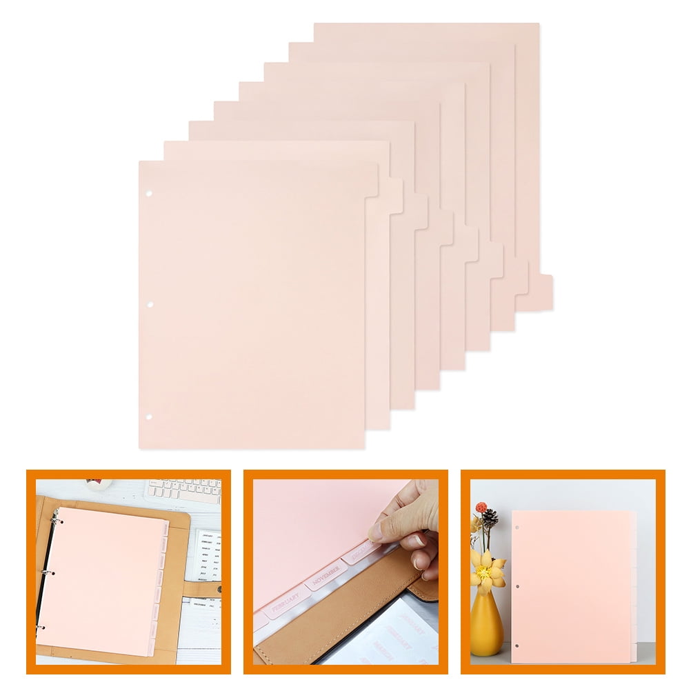 8 Sheets Binder Dividers for Notebooks Index Page Dividers for Binders ...