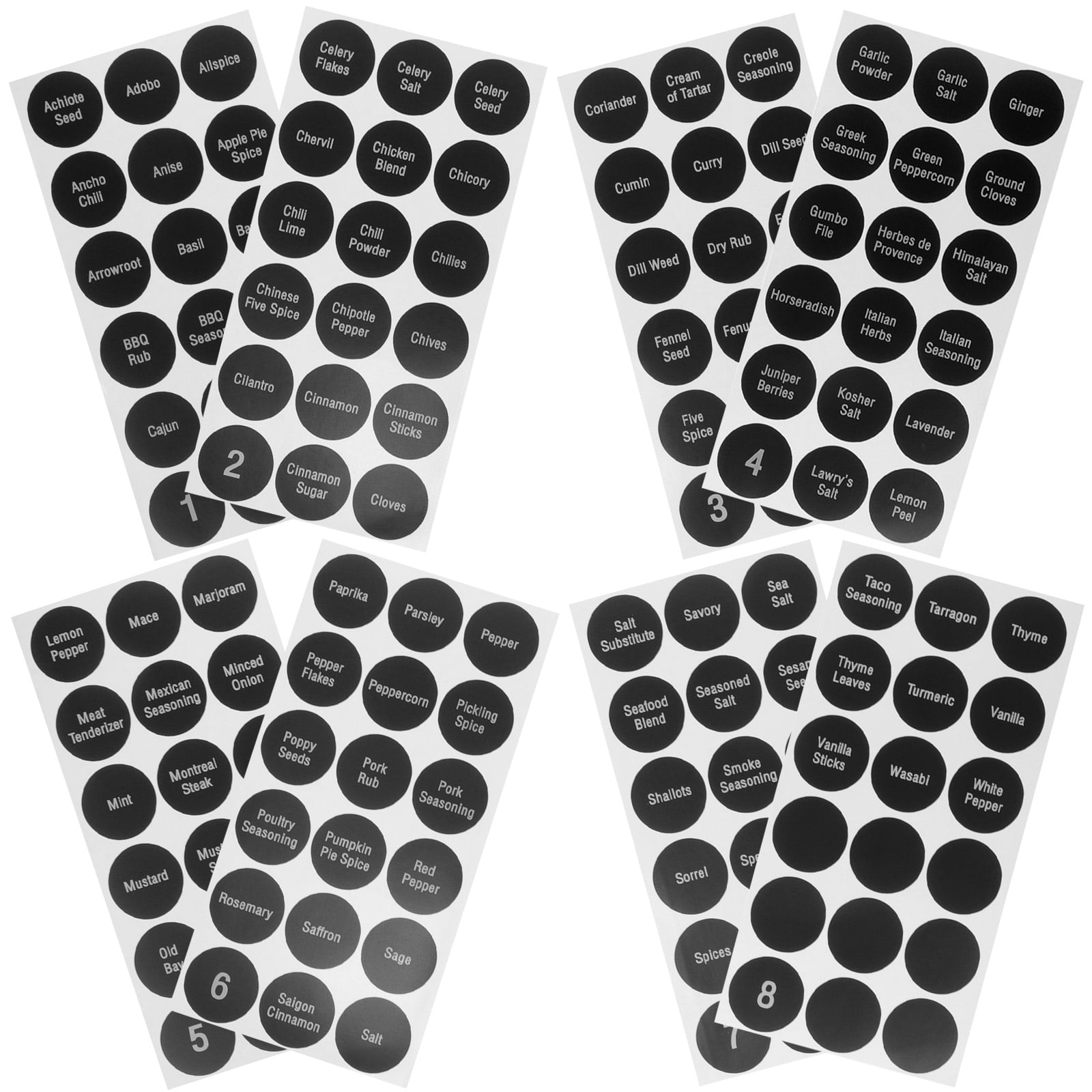 8 Sheets Bottle Labels Waterproof Condiment Stickers - Walmart.com