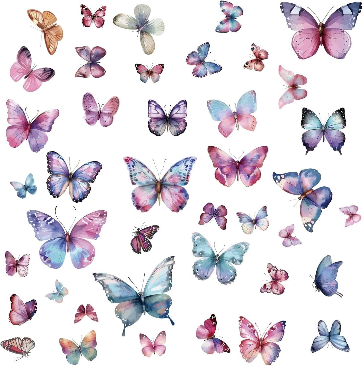 8 Sheets Butterfly Wall Sticker Window Anti-Collision Decal Self ...
