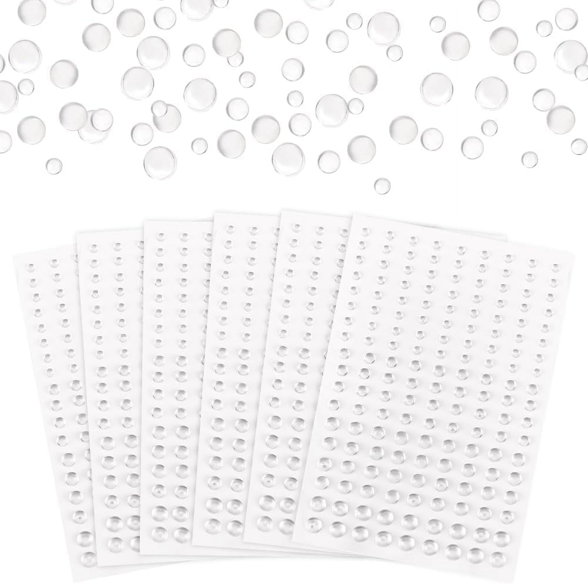 8 Sheets Clear Dewdrop Self-Adhesive Round Clear Dew Drop Droplets ...
