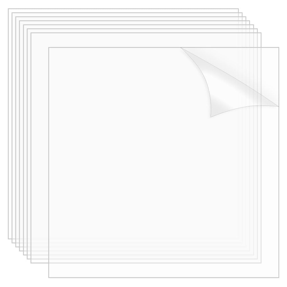 8 Sheets Clear PET Sheet 9.84 x 9.84 Inch Transparent 0.5mm Thin ...