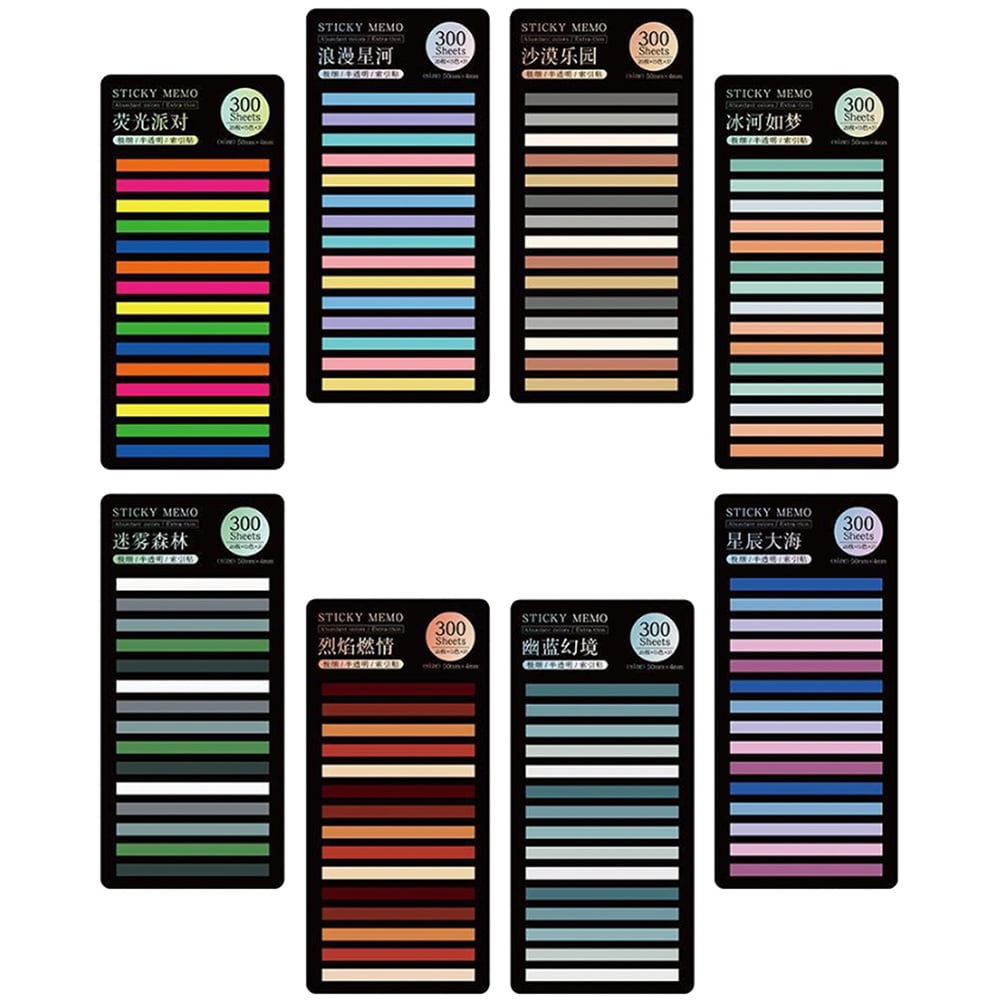 8 Sheets Colorful Sticky Notes Reading Strips Notebook Tabs Fine ... 8 Sheets Colorful Sticky Notes Reading Strips Notebook Tabs Fine ...
