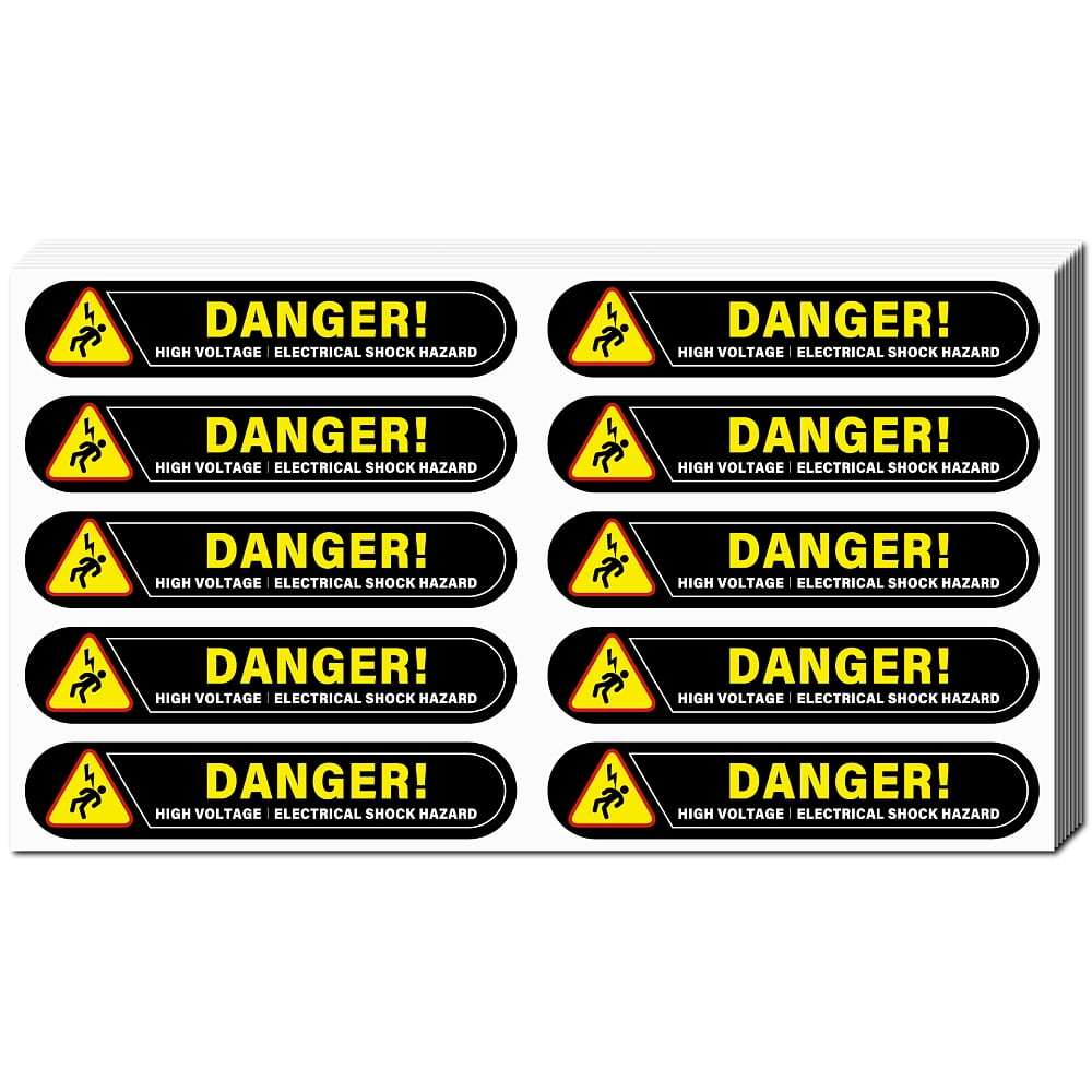 8 Sheets DANGER Warning Stickers Mini PVC Coated Self Adhesive Stickers ...