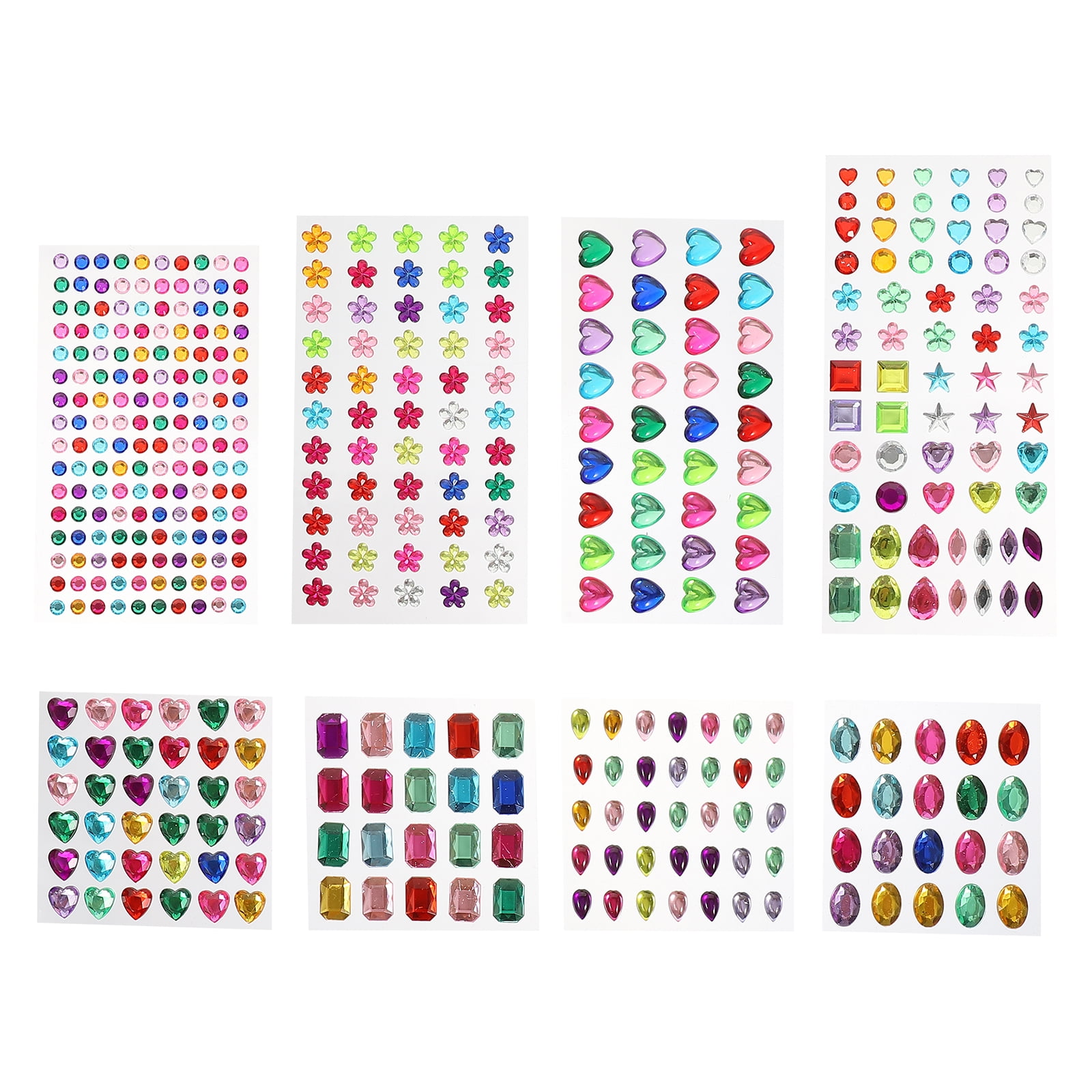 8 Sheets Diamond Sticker Set Rhinestone Stickers Gems Pearl Nail Jewels ...