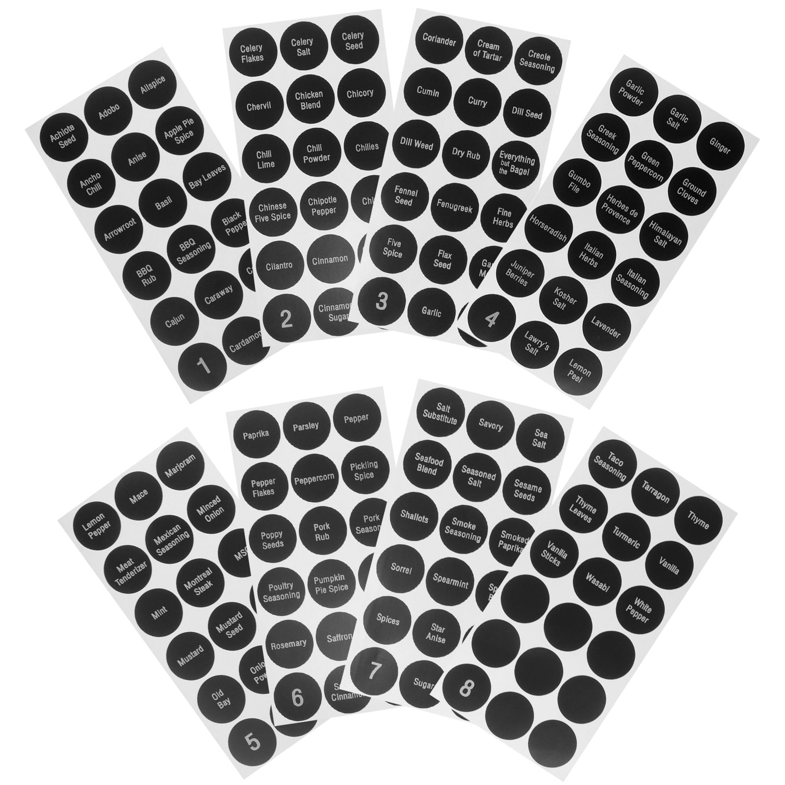 8 Sheets Dissolvable Food Labels for Storage Bins Condiment Bottle ...