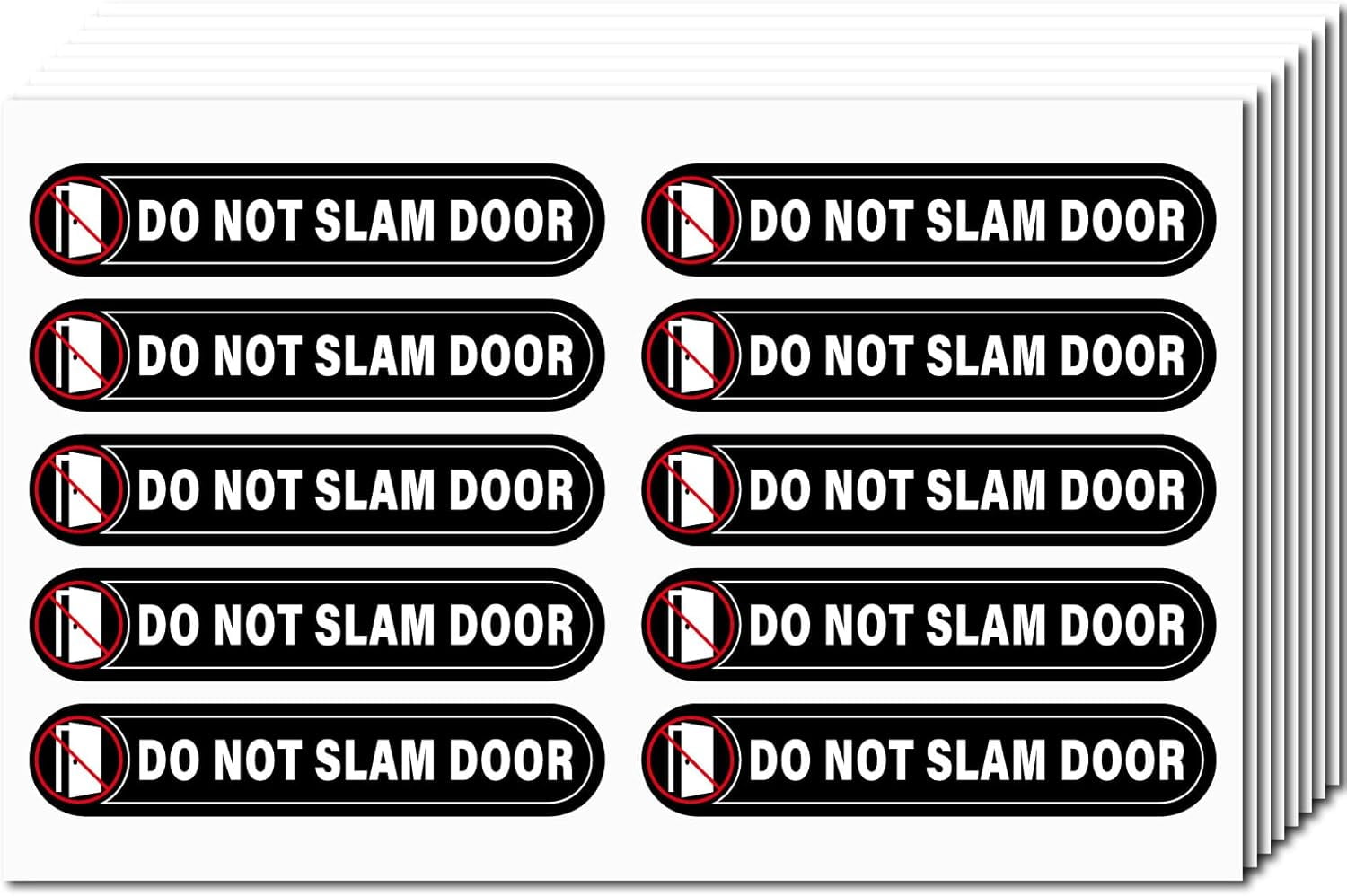 8 Sheets Do Not Slam Door Self Adhesive Stickers Remarkable Warning ...