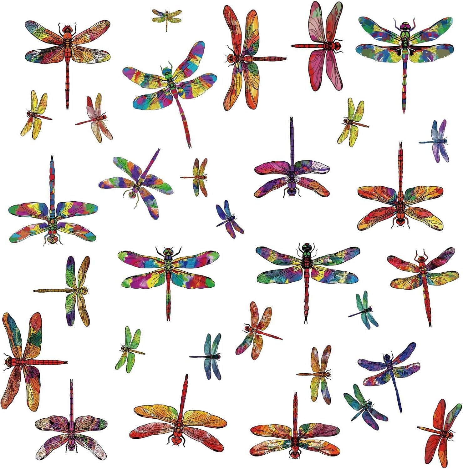 8 Sheets Dragonfly Window Sticker Summer Insect Decorative Dragonflies ...