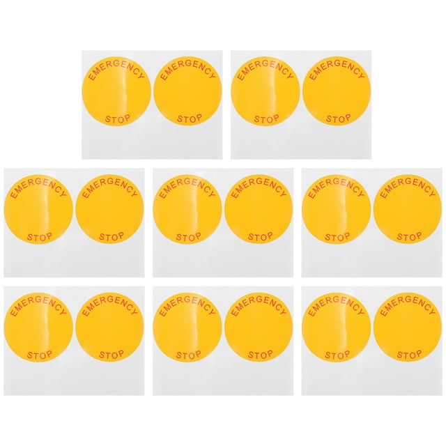 8 Sheets Emergency Stop Label Decals Machinery Emergency Stop Label ...