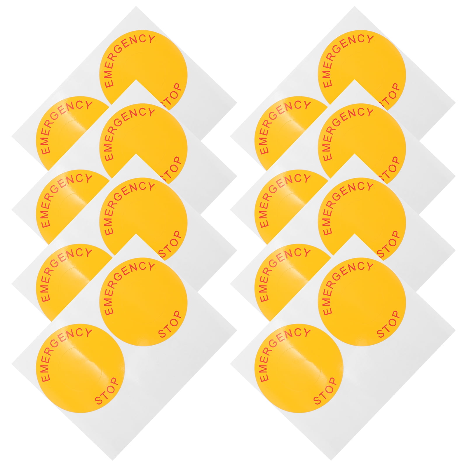 8 Sheets Emergency Stop Label Sticker Caution Stickers Door Stopper ...