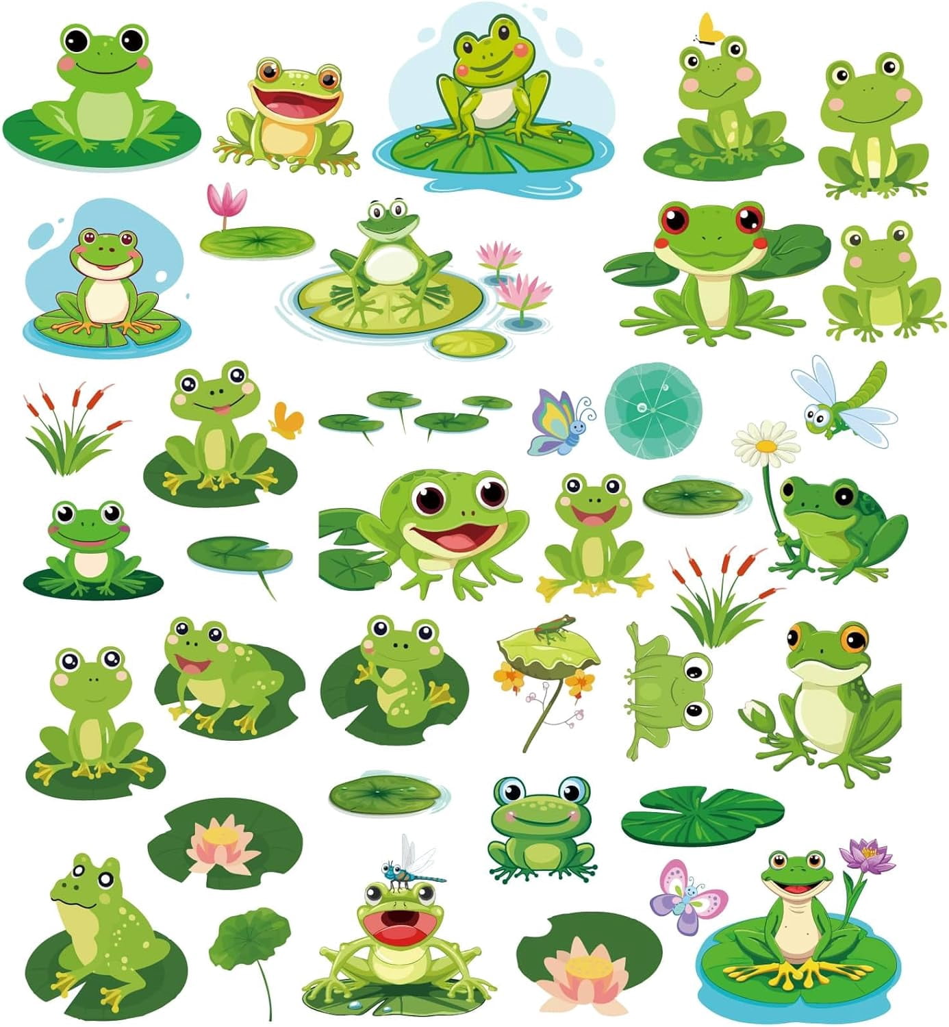 8 Sheets Frog Wall Stickers Animal Stickers Window PVC Waterproof Self ...