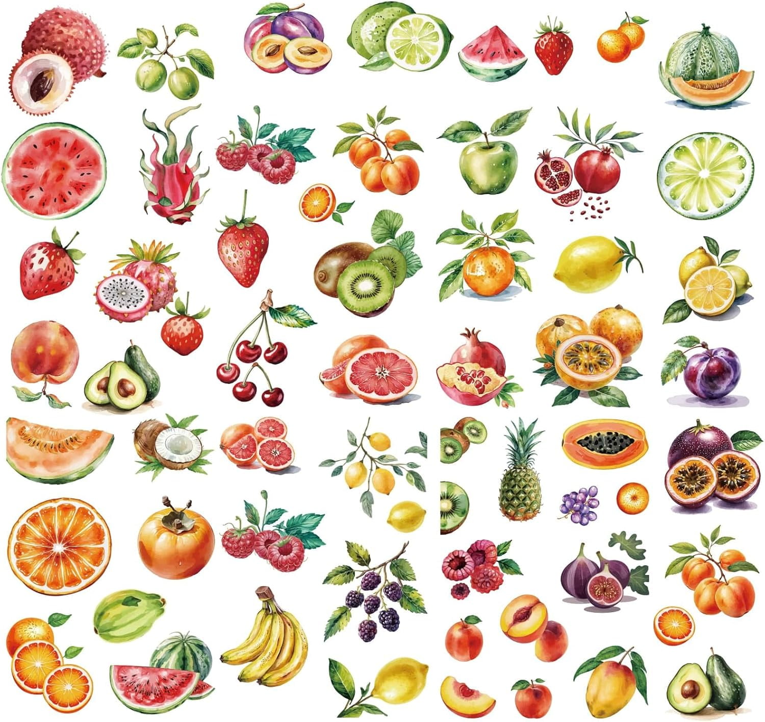 8 Sheets Fruit Wall Stickers Watermelon Window Stickers PVC Waterproof ...