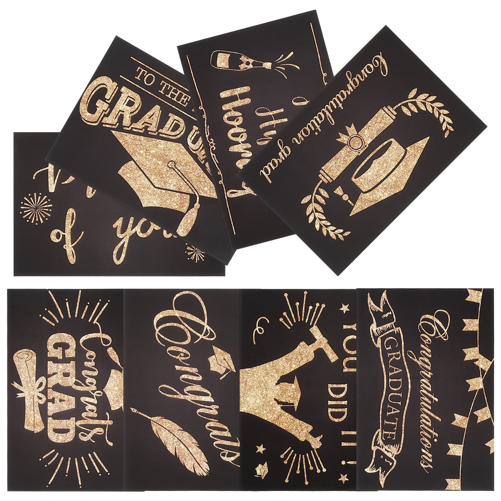 8 Sheets Graduation Advice Card Congratulations Wishes for School Present Themed Cards Paper ...