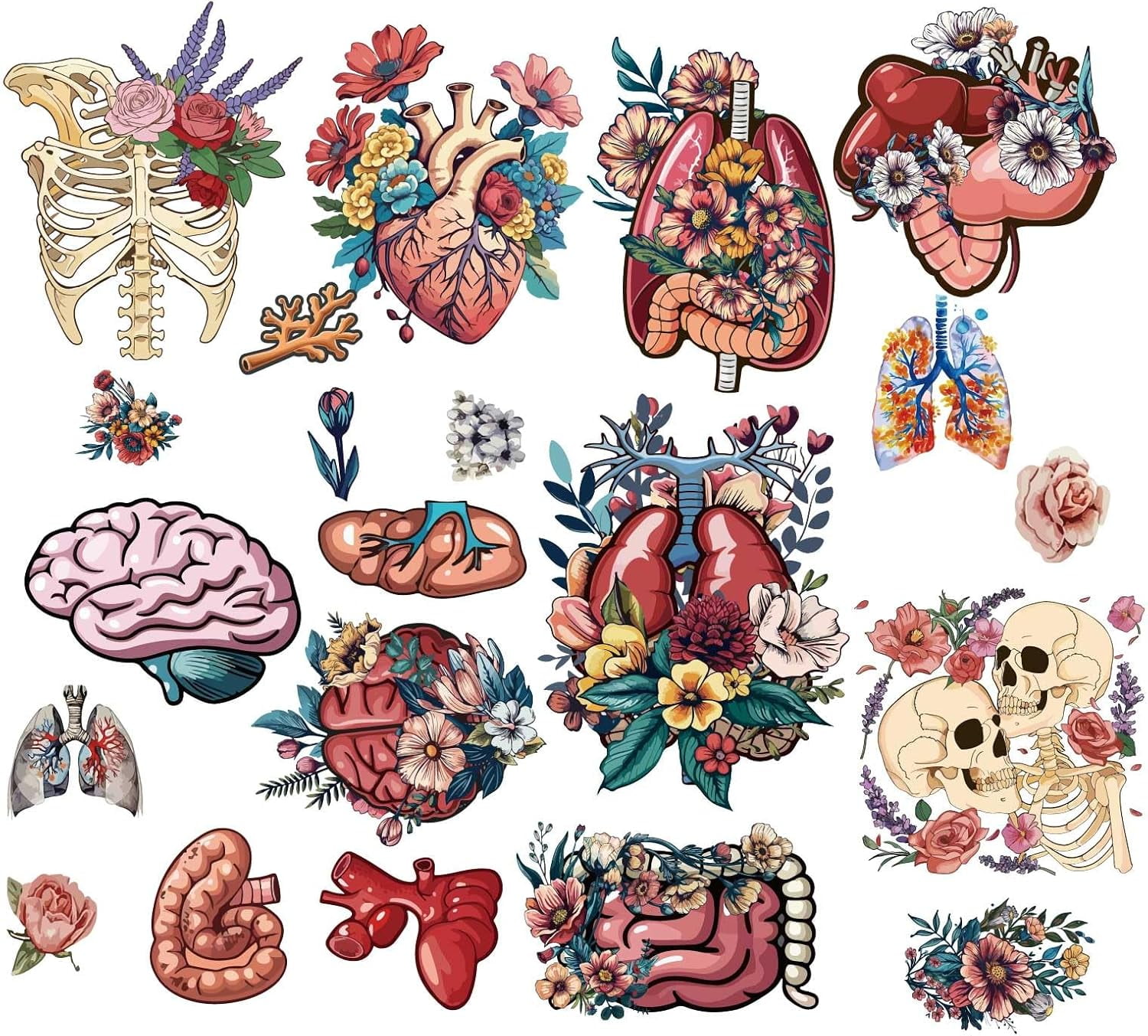 8 Sheets Human Organ Window Stickers Self Adhesive Boho Gothic Romantic ...