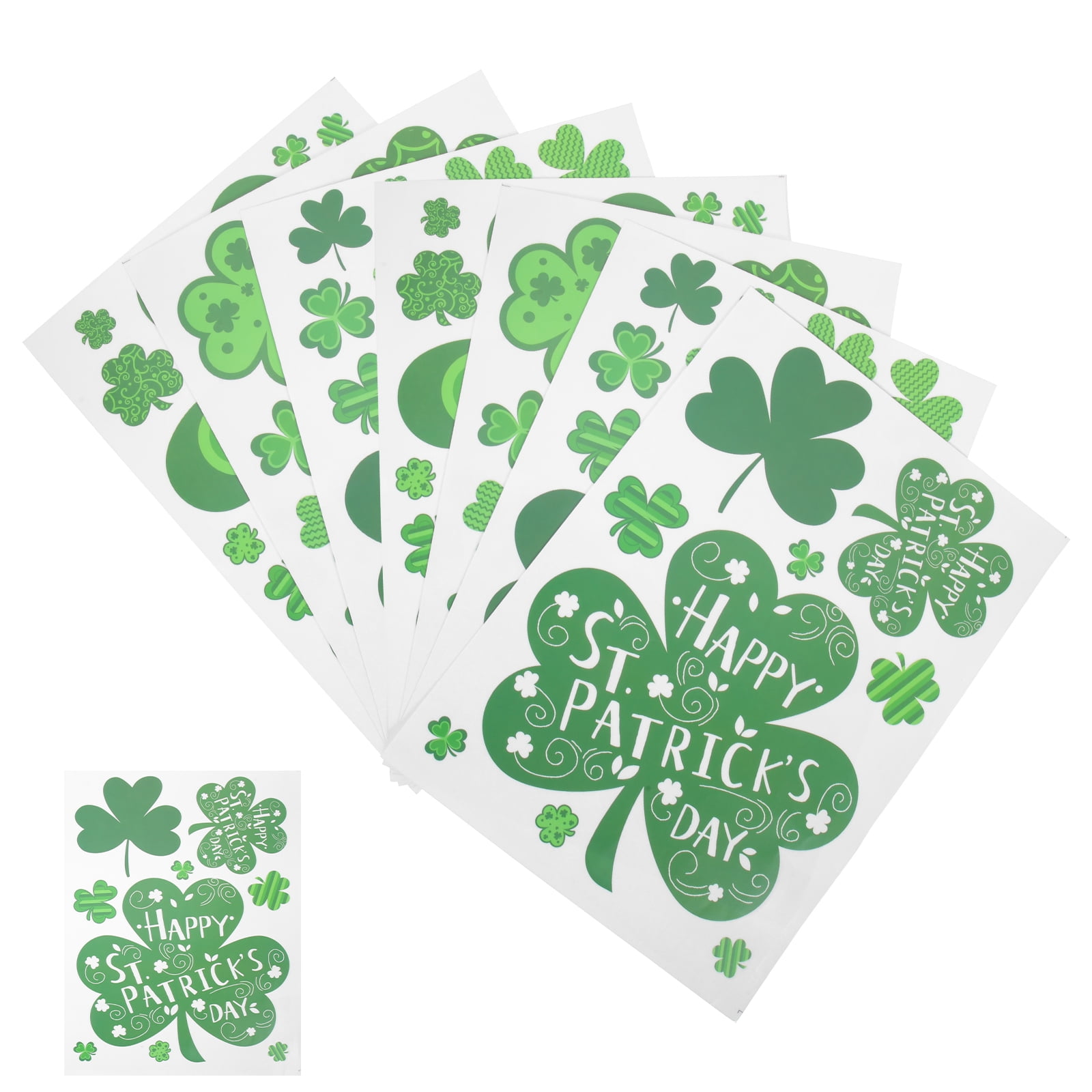 8 Sheets Irish Festival Wall Sticker Shamrock Decal Stickers Shamrocks ...