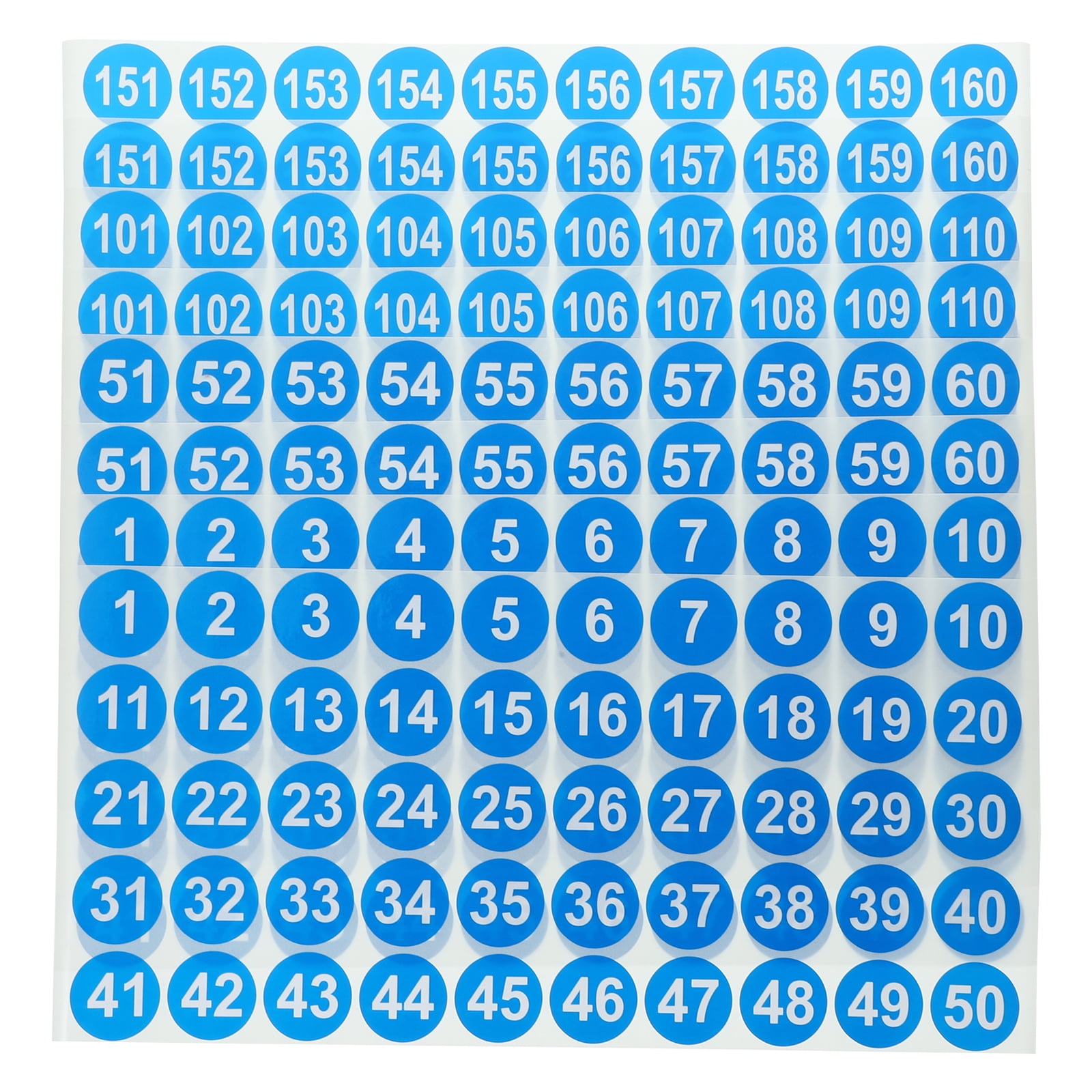 8 Sheets Labels Stickers Number Sign Numbered Tags Round Digital ...
