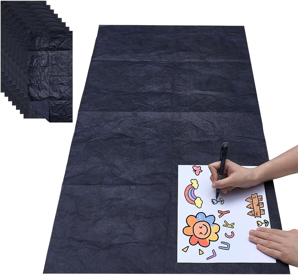 8 Sheets Large Carbon Paper for Tracing 41x20 inch Black Graphite ...