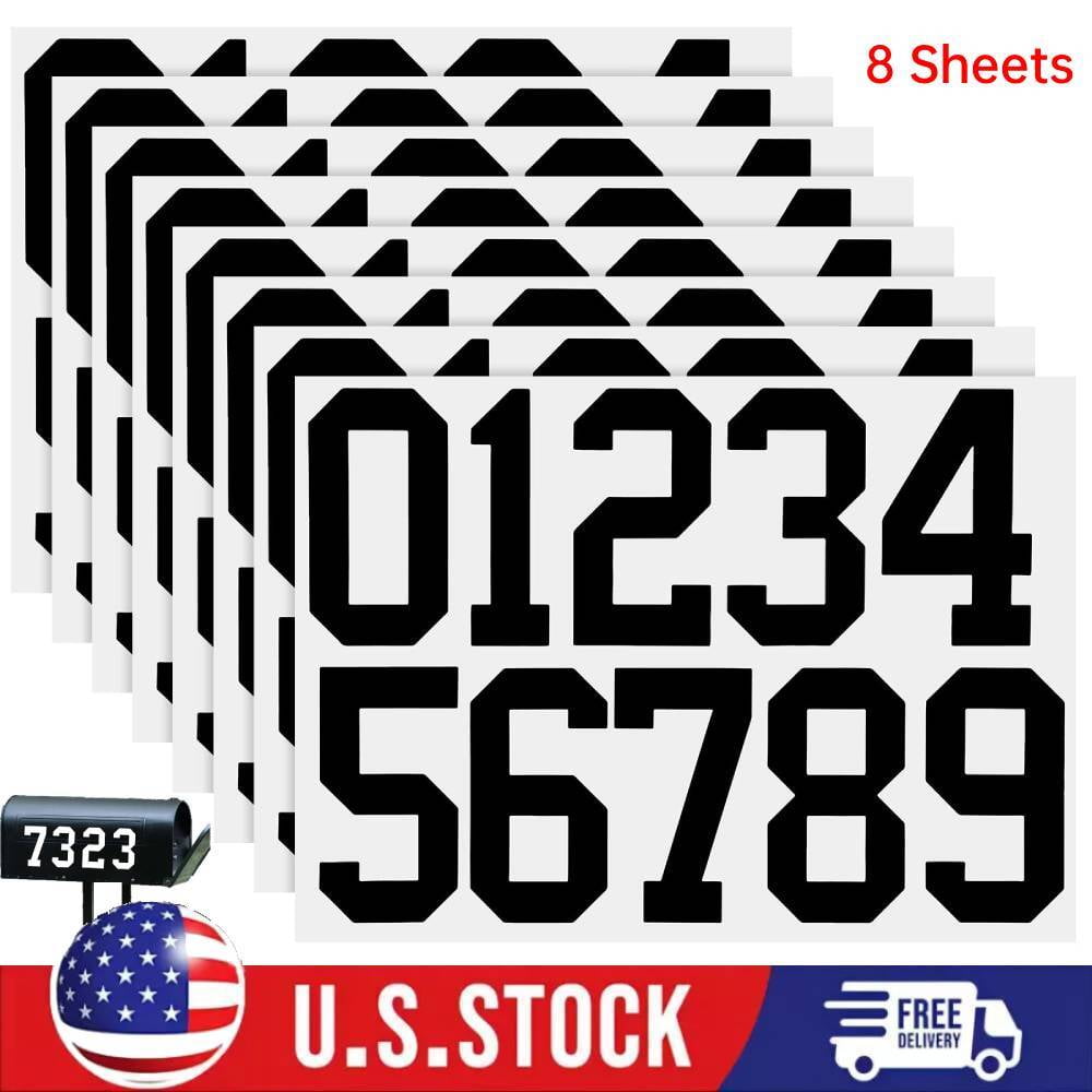 8 Sheets Mailbox Numbers Stickers Waterproof Vinyl Number Stickers Self ...