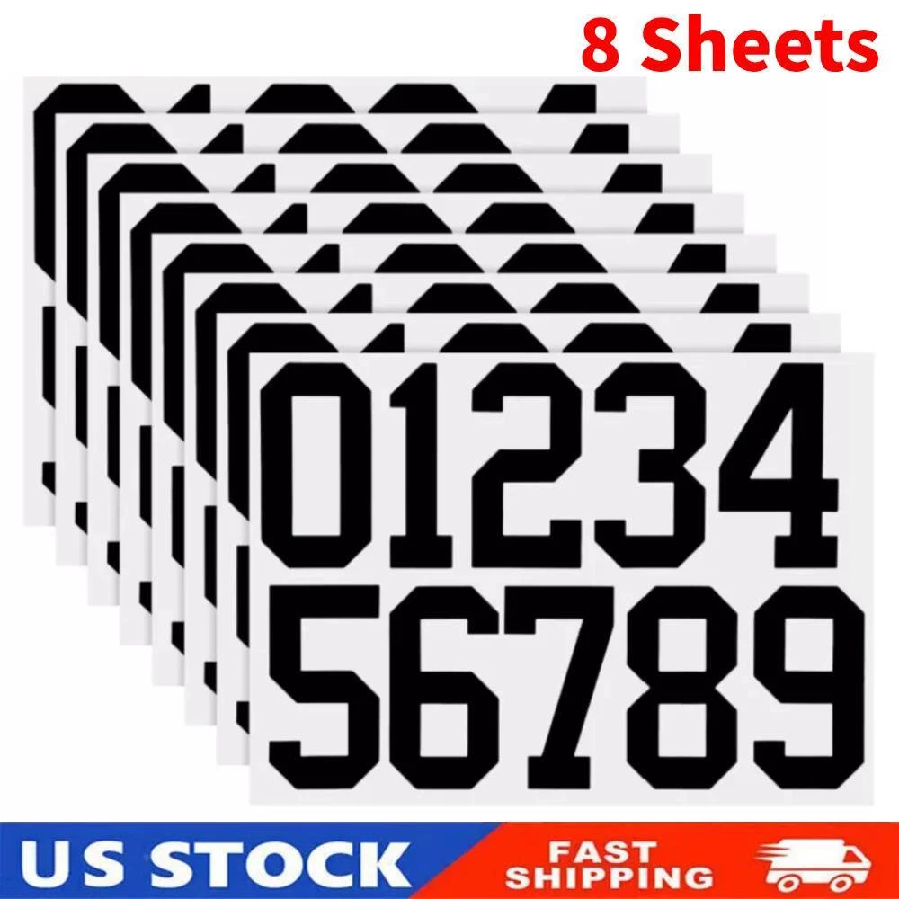 8 Sheets Mailbox Numbers Stickers Waterproof Vinyl Number Stickers ...