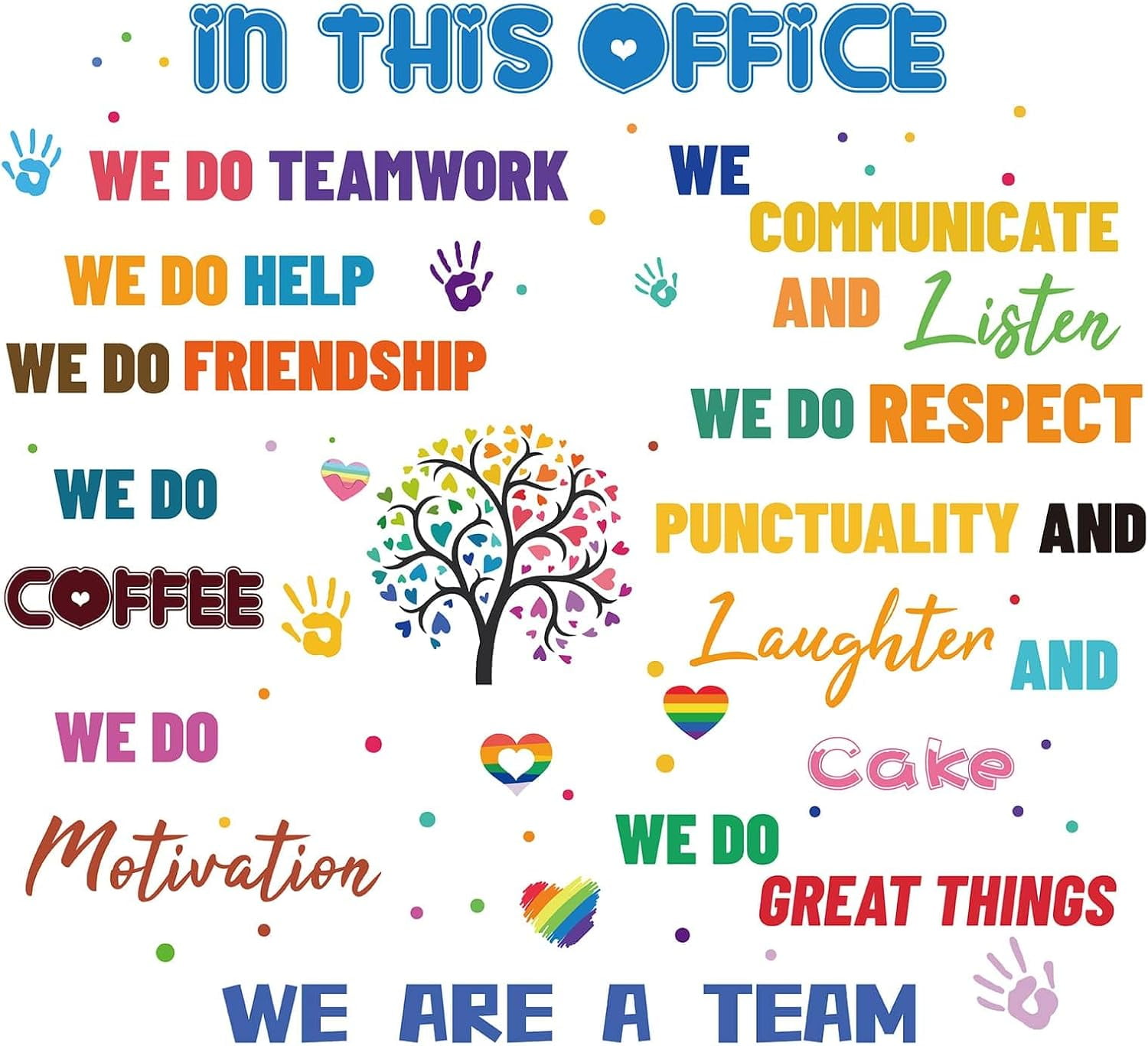 8 Sheets Office Inspirational Word Wall Stickers Positive Sayings ...