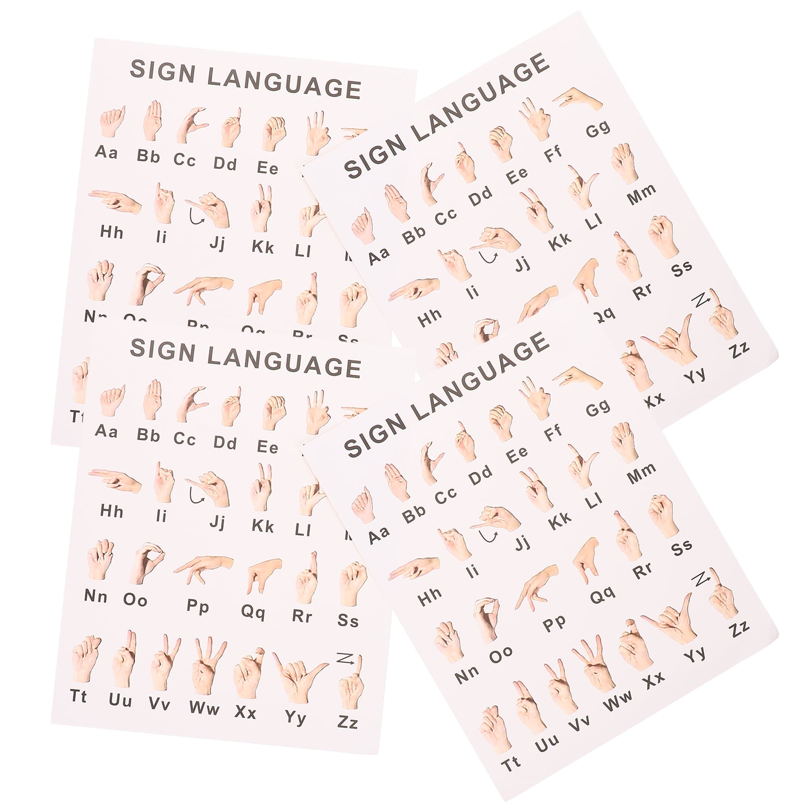8 Sheets Poster Gesture Word Chart Gesture Language Poster Classroom ...