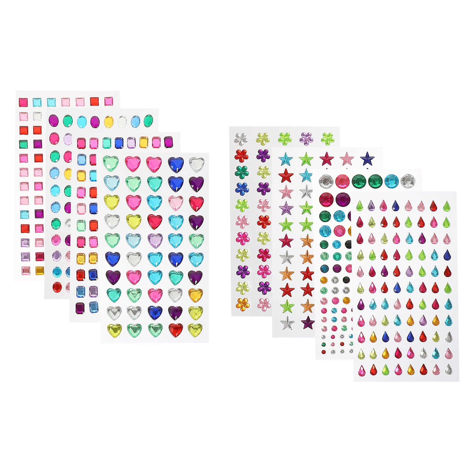 8 Sheets Rave Accessories Diamond Sticker Set Gem Stickers Child ...