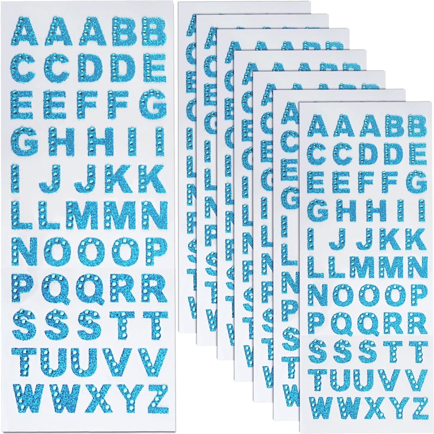 8 Sheets Rhinestone Alphabet Stickers Glitter Self-Adhesive Diamond ...