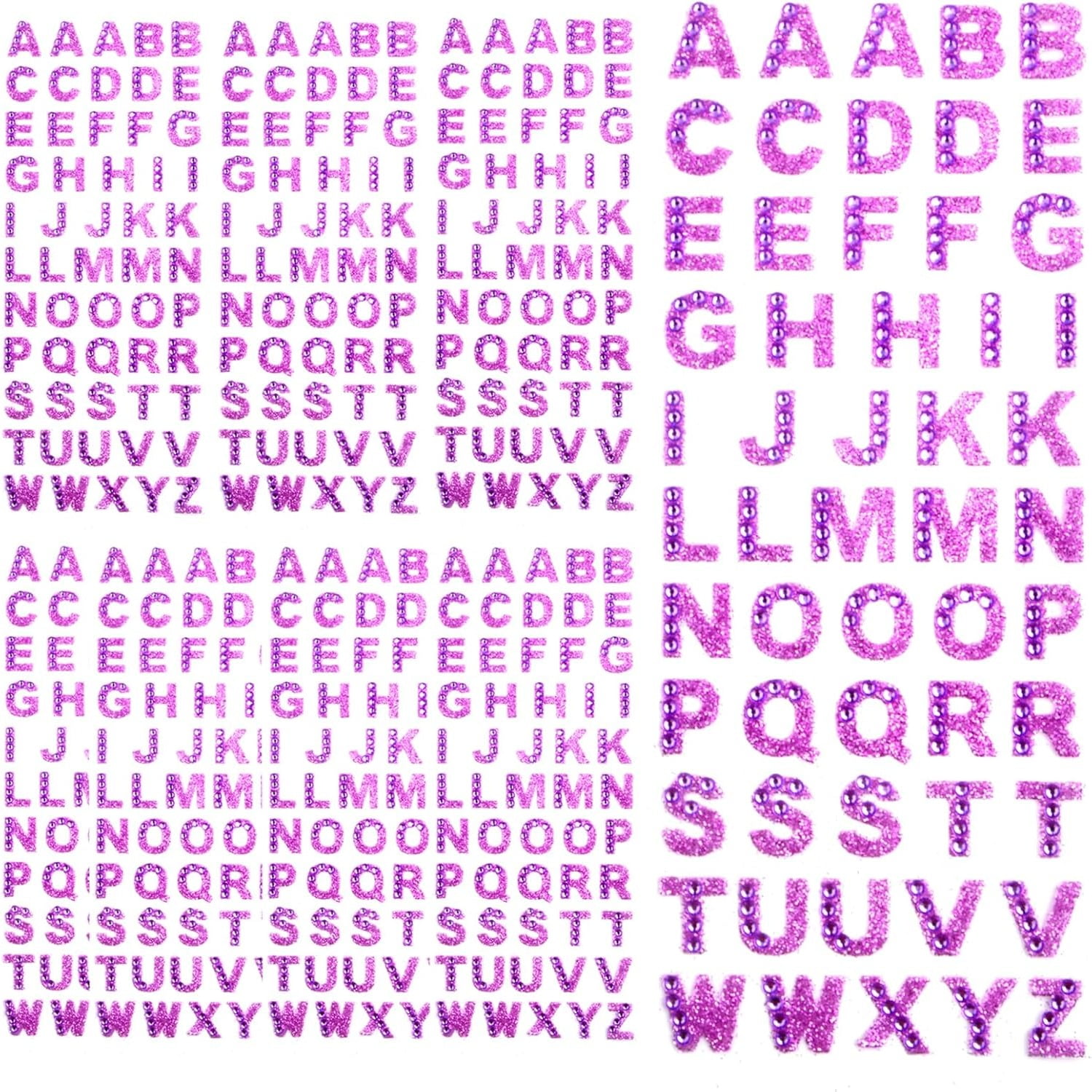 8 Sheets Rhinestone Alphabet Stickers Glitter Self-Adhesive Diamond ...