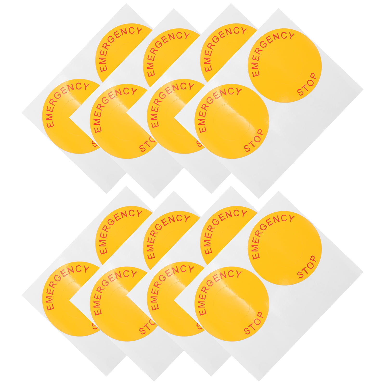 8 Sheets Safety Sign Emergency Stop Sign 6.20X6.20X0.01CM - Walmart.com