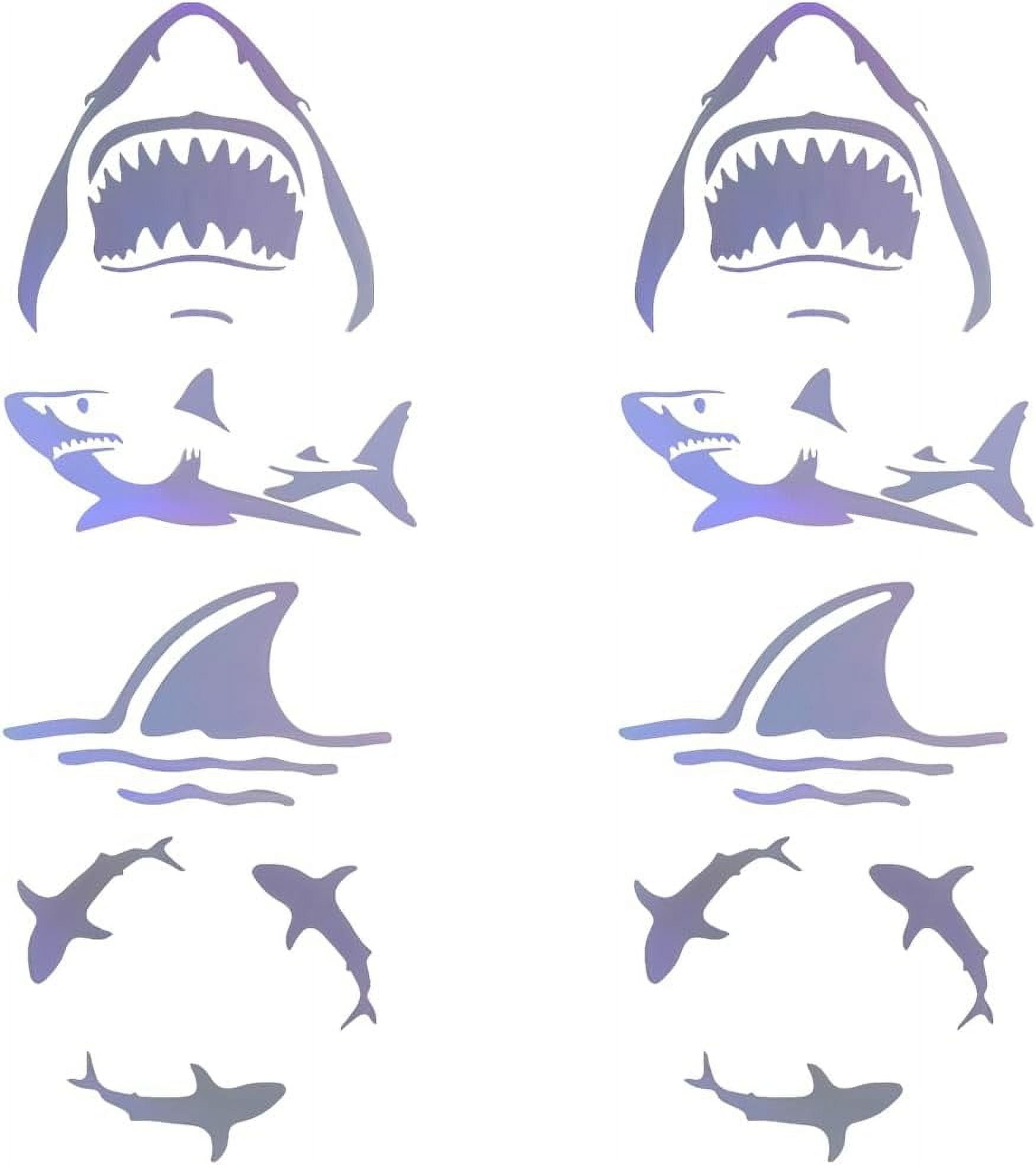 8 Sheets Shark Car Sticker Self Adhesive Car Stickers Waterproof Vinyl ...
