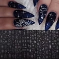 8 Sheets Silver Nail Art Stickers - 3D Sun Moon Star Designs for ...