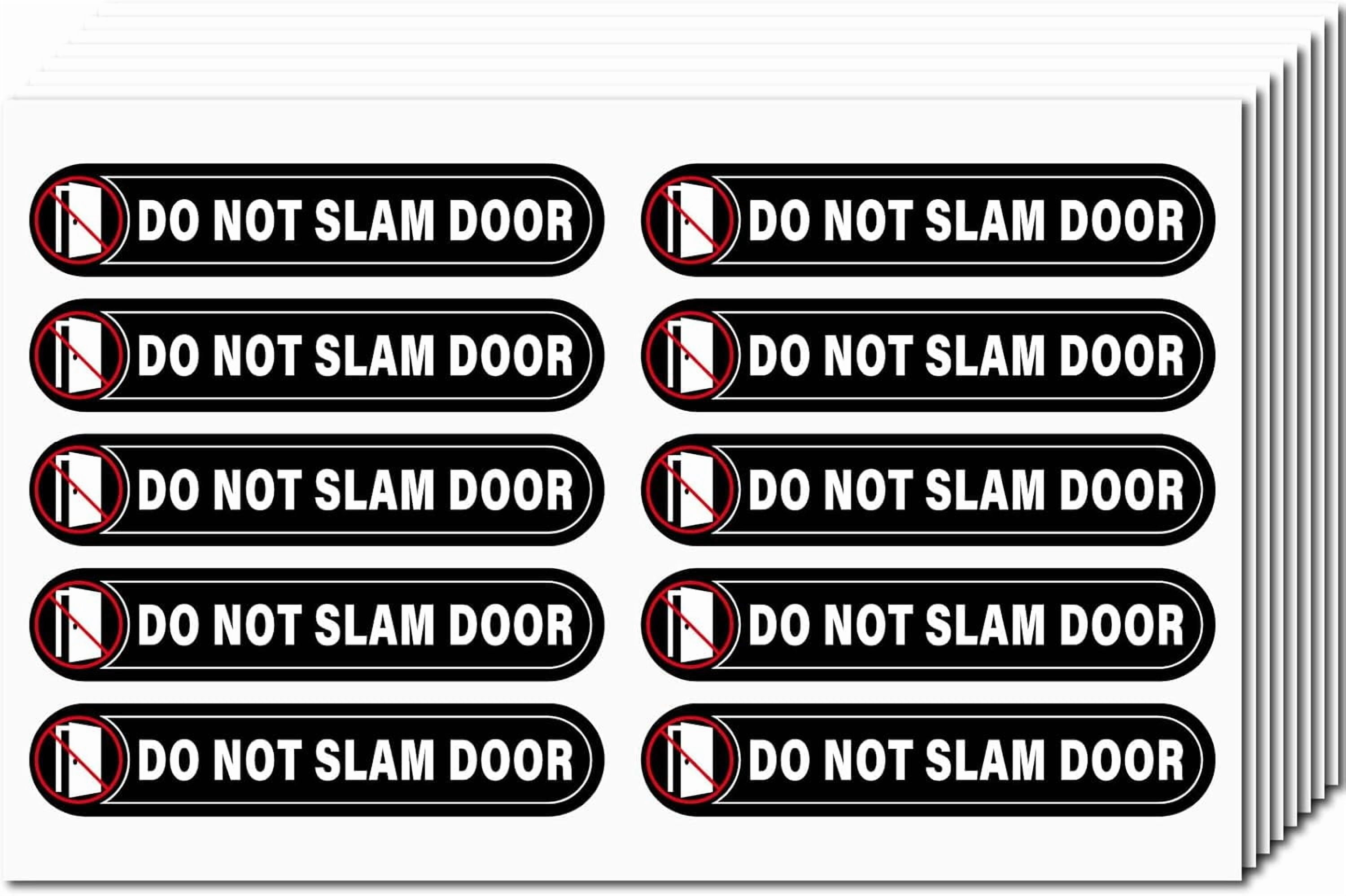 8 Sheets Do Not Slam Door Self Adhesive Stickers Remarkable Warning ...