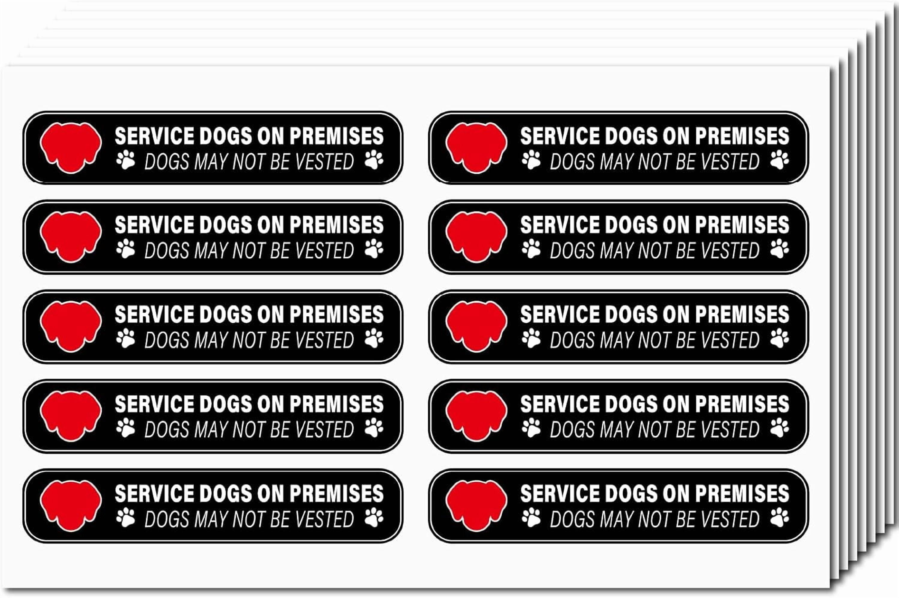 8 Sheets Small Slogan Self Adhesive Stickers Service Dogs On Premises ...