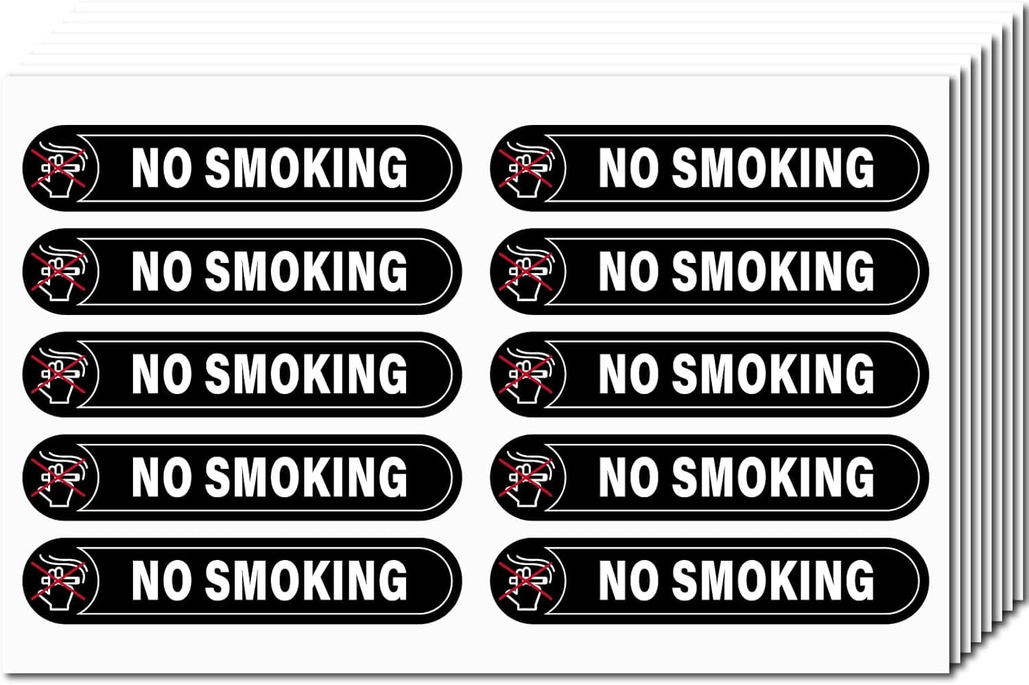 8 Sheets No Smoking Self Adhesive Stickers Remarkable Warning Stickers ...