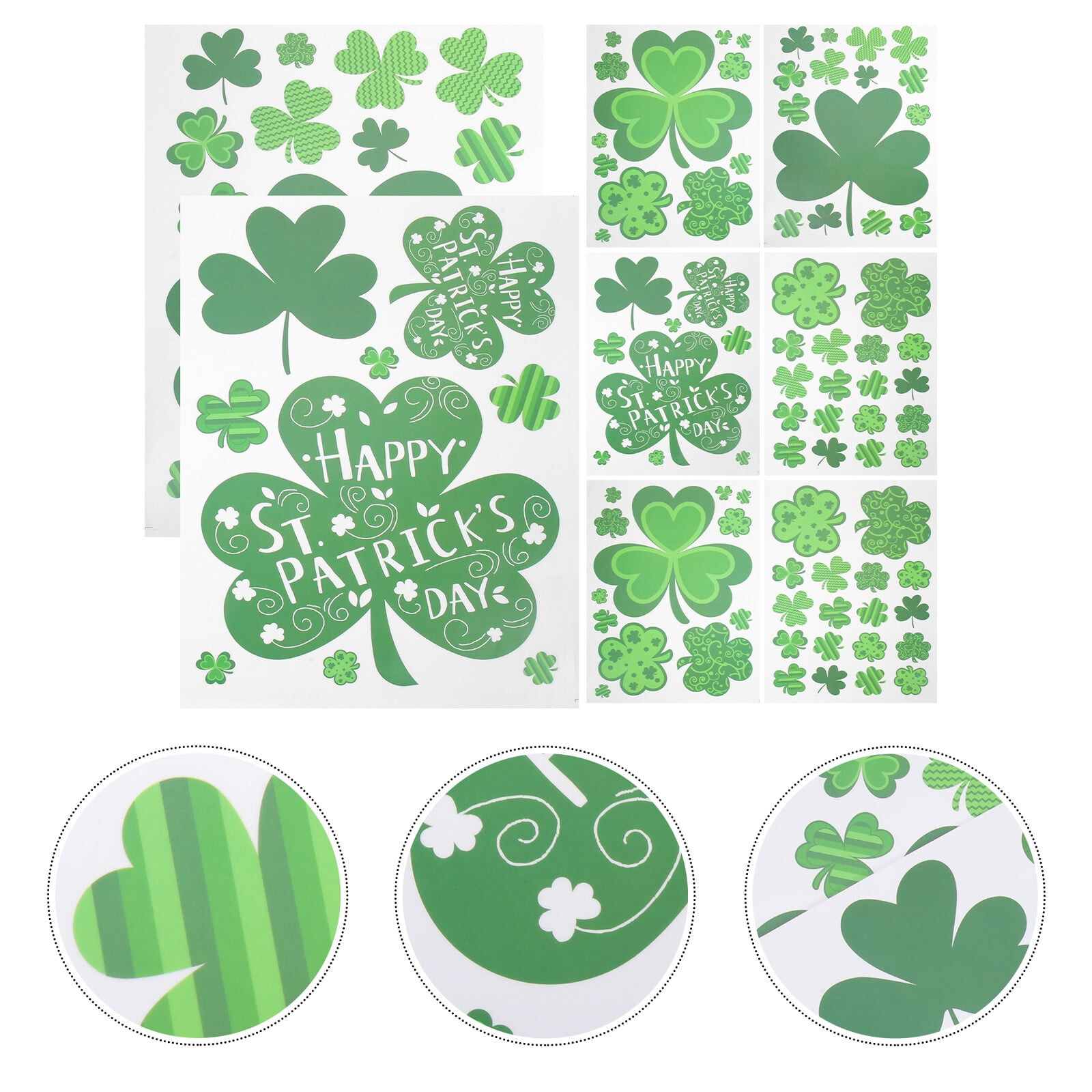 8 Sheets St. Patrick's Day Festival Stickers Shamrock Window Stickers ...