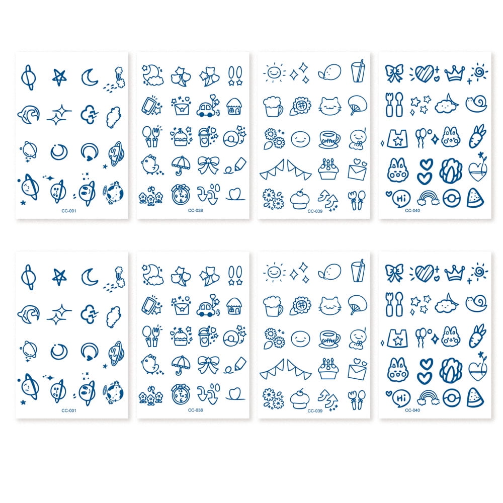 8 Sheets Temporary Tattoo Men Women Adult, Finger Tattoo Stickers ...