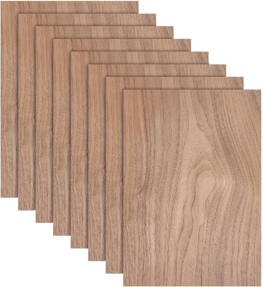 8 Sheets Walnut Wood Sheet 11.8x8.3inch Rectangle Hardwood Veneer ...