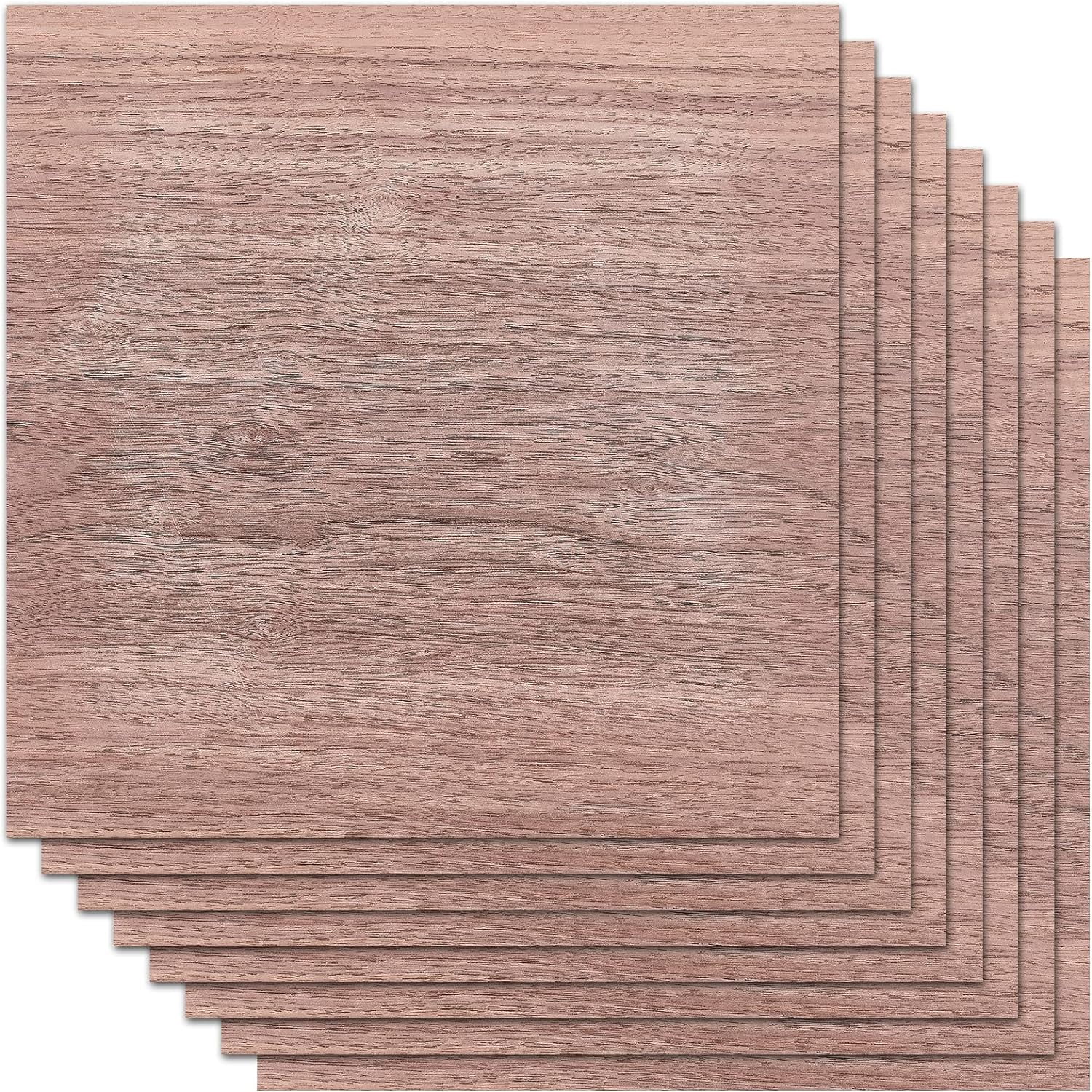 8 Sheets Walnut Wood Sheet 30x30cm Square Hardwood Veneer Boards for ...