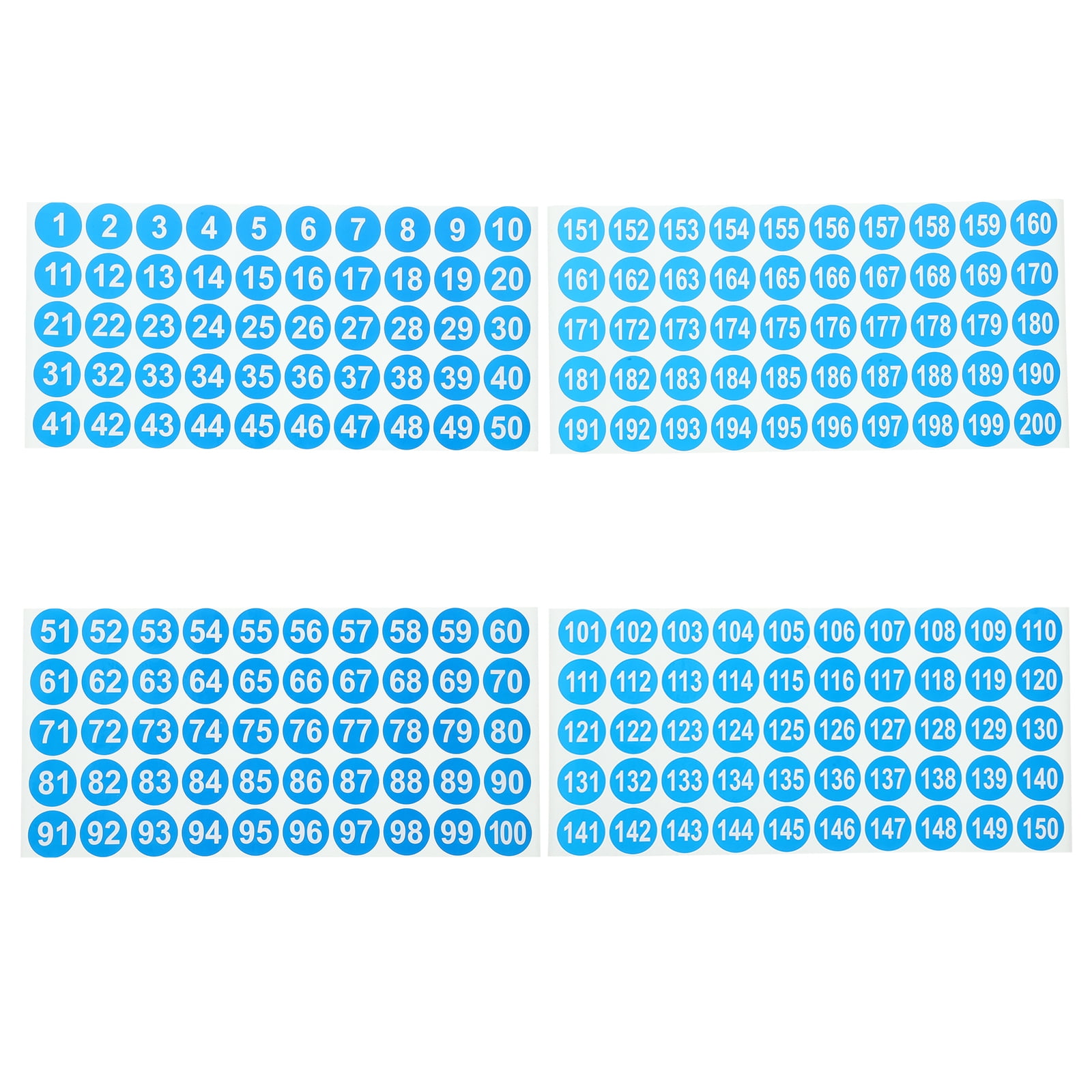 8 Sheets of Round Digital Stickers Multi-function Number Sticker Number ...