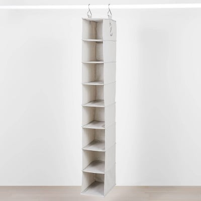 8 Shelf Hanging Fabric Shoe Organizer - Closet System Component, Gray ...