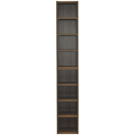 8-Shelf Media Storage Cabinet, Tall Narrow Bookcase, Display Bookshelf ...