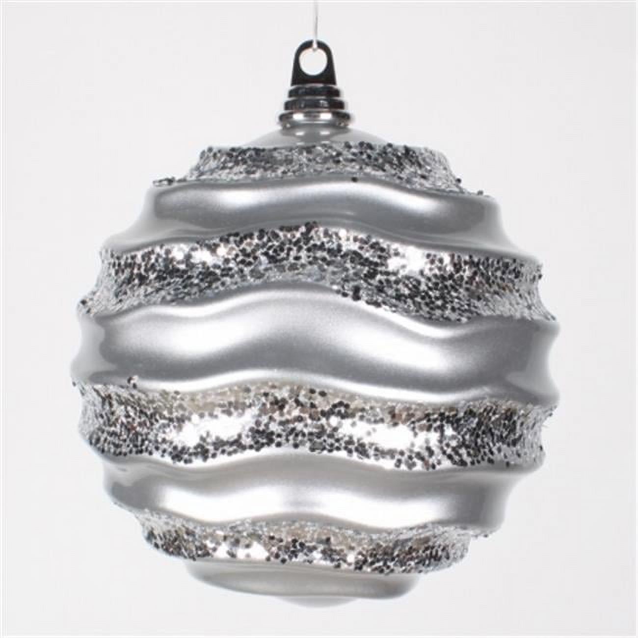 8'' Silver Candy Glitter Wave Ball - Walmart.com