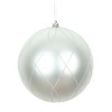 8" Silver Matt Glitter Swirl Ball 1/Bx - Walmart.com